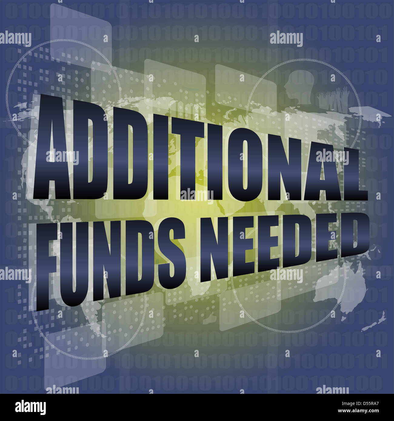 Backgrounds touch screen with additional funds needed words Stock Photo ...