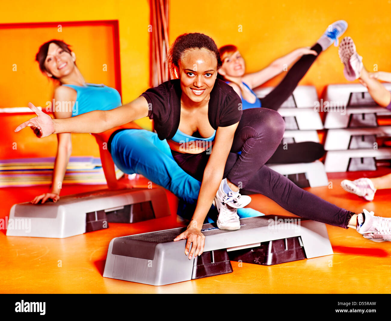 Women group in aerobics class Stock Photo - Alamy