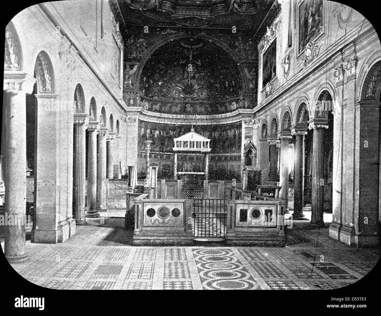 A view of the Basilica of San Clemente in Rome, Italy. This church ...