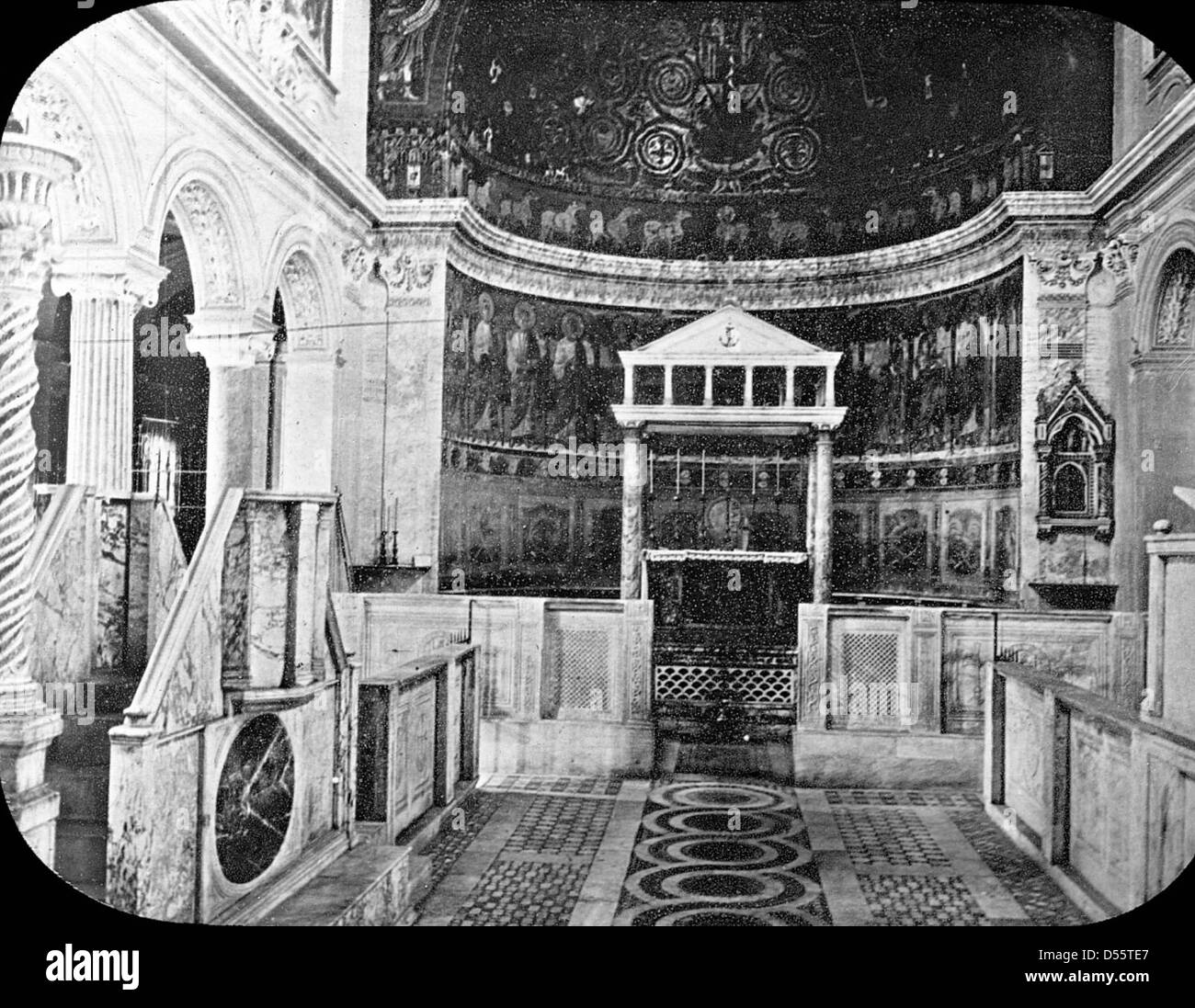 This photograph shows the Basilica of San Clemente in Rome, Italy. The ...