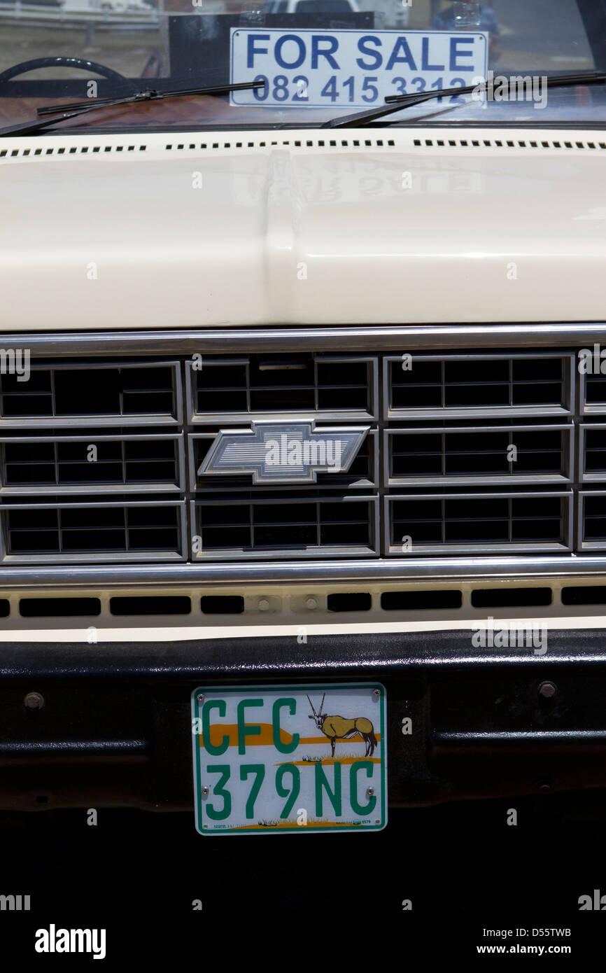 Chevrolet pickup truck and registration plate Stock Photo - Alamy