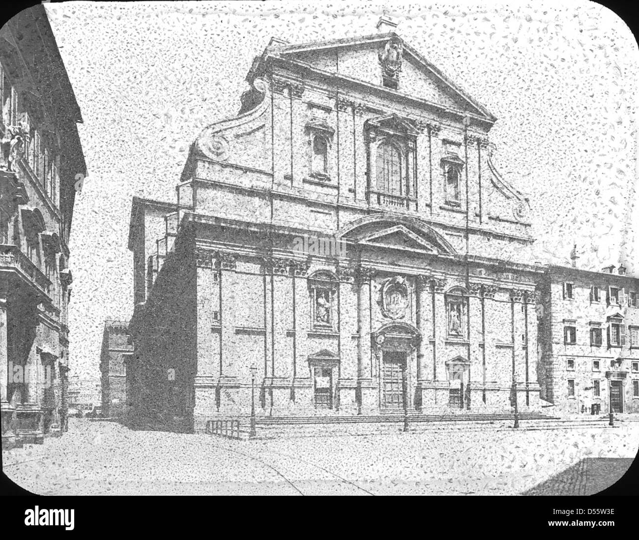 A photograph of the Church of Gesu in Rome, Italy, showcasing its ...