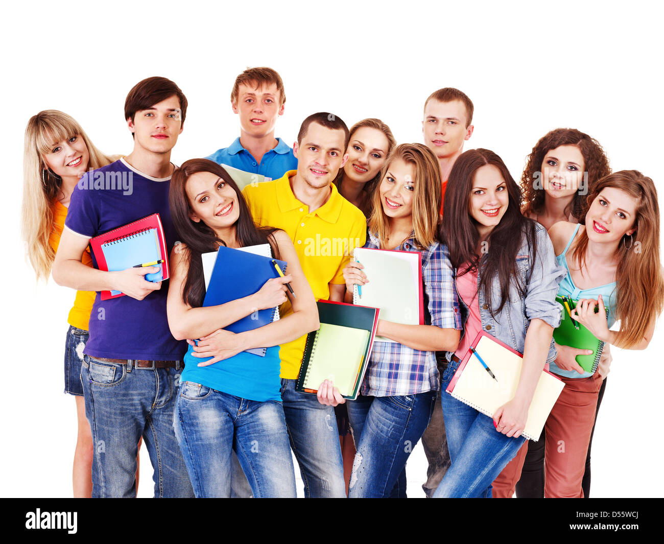 Group student with notebook Stock Photo - Alamy