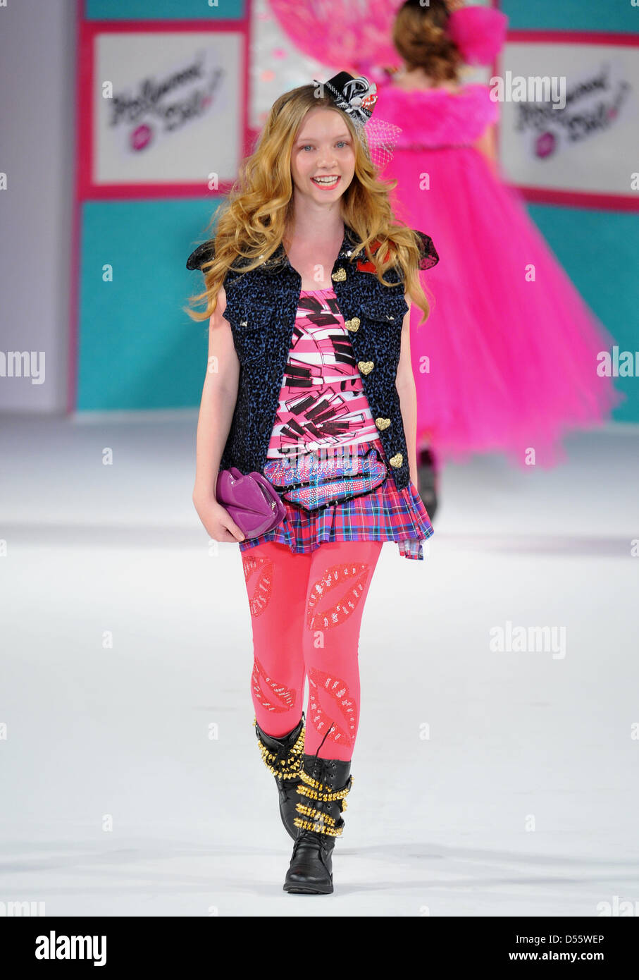 Los Angeles - March 13: A child model walks the runway at the Hollywood ...