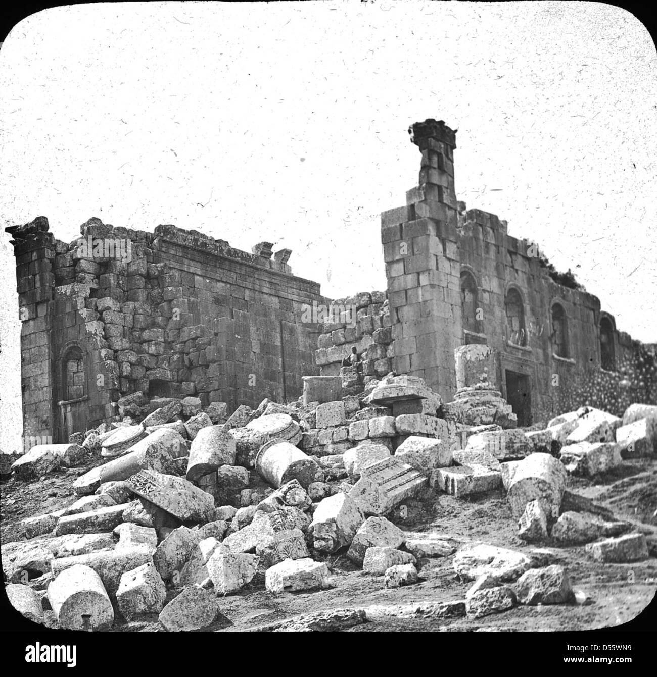 This image captures the ancient ruins of Gerash (Jerash), located in ...