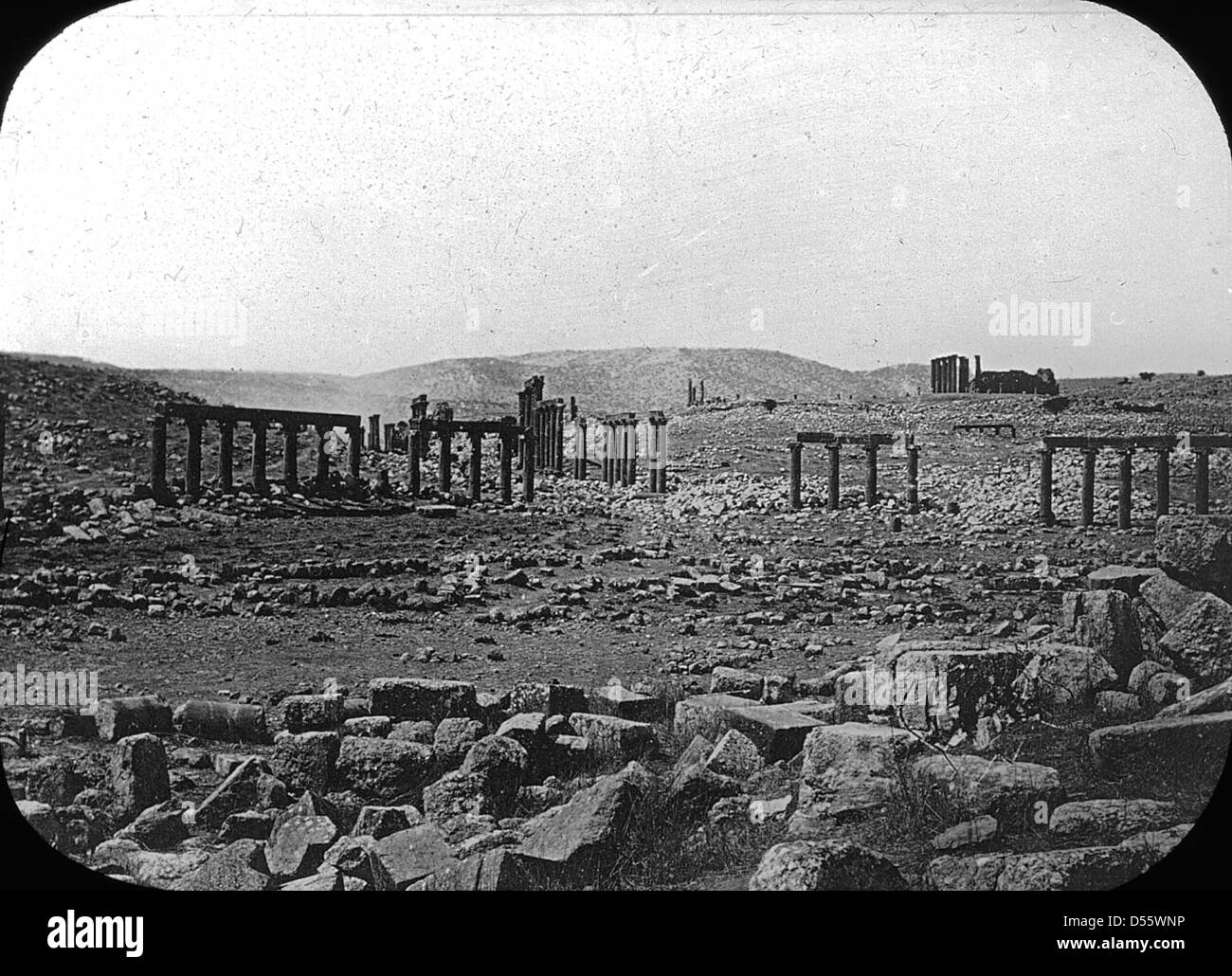 The ruins of the Roman city of Gerash, located in East Jordan ...