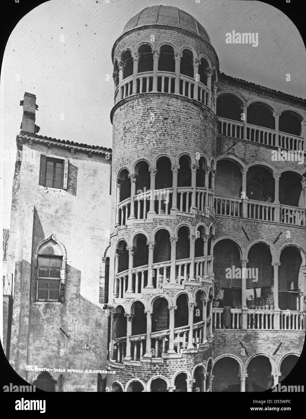 A photograph of the Scala Minelli in Venice, Italy, highlighting the ...