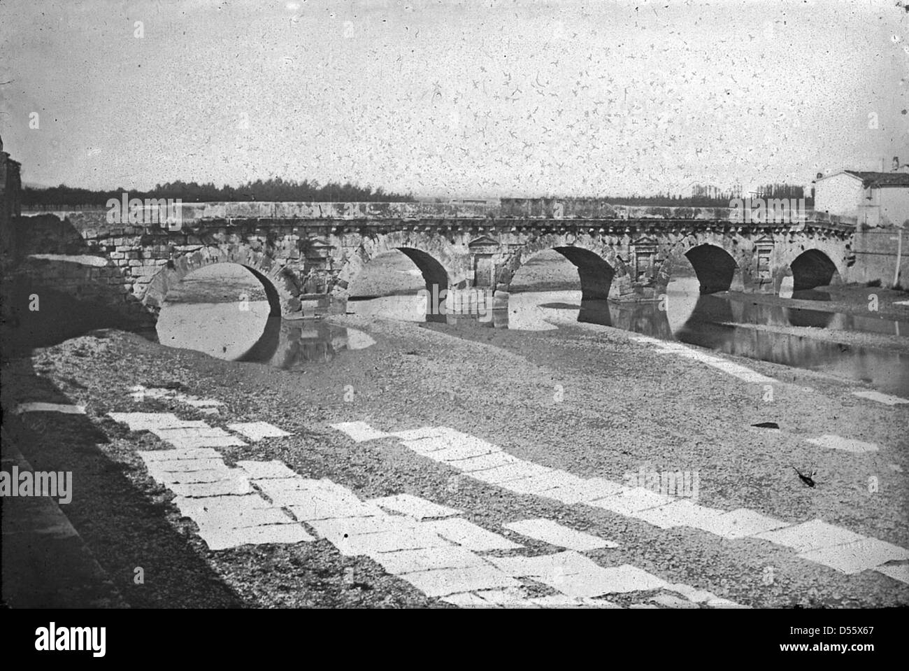 The Bridge of Augustus in Rimini, Italy, is a well-preserved ancient ...