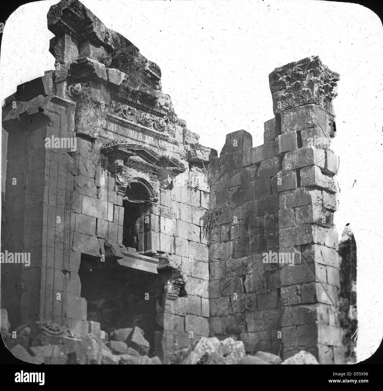 A photograph showing the architecture of Hauran, East Jordan. The image ...