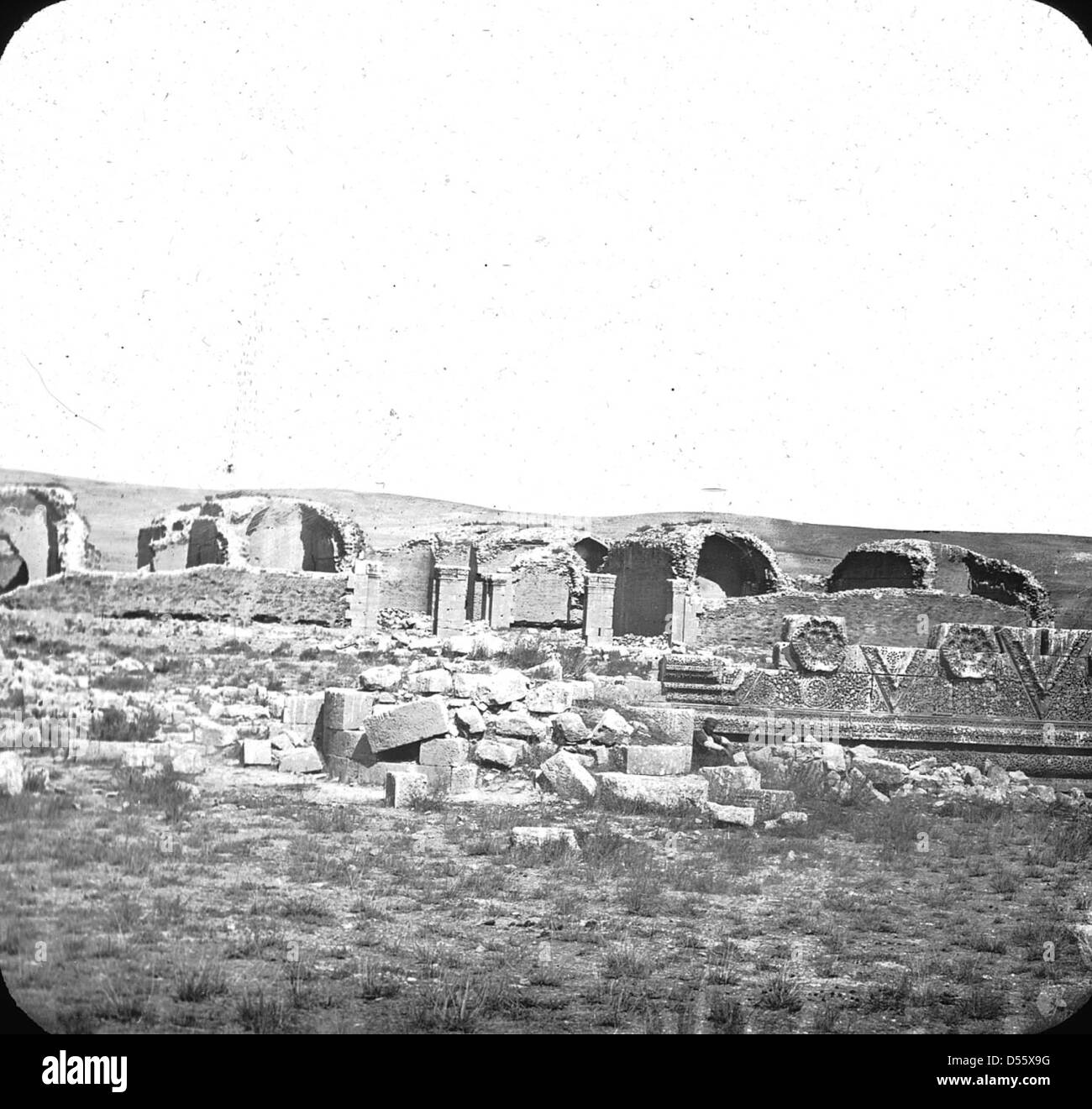 Ruins of the ancient city of Mashita, located in Moab, East Jordan ...