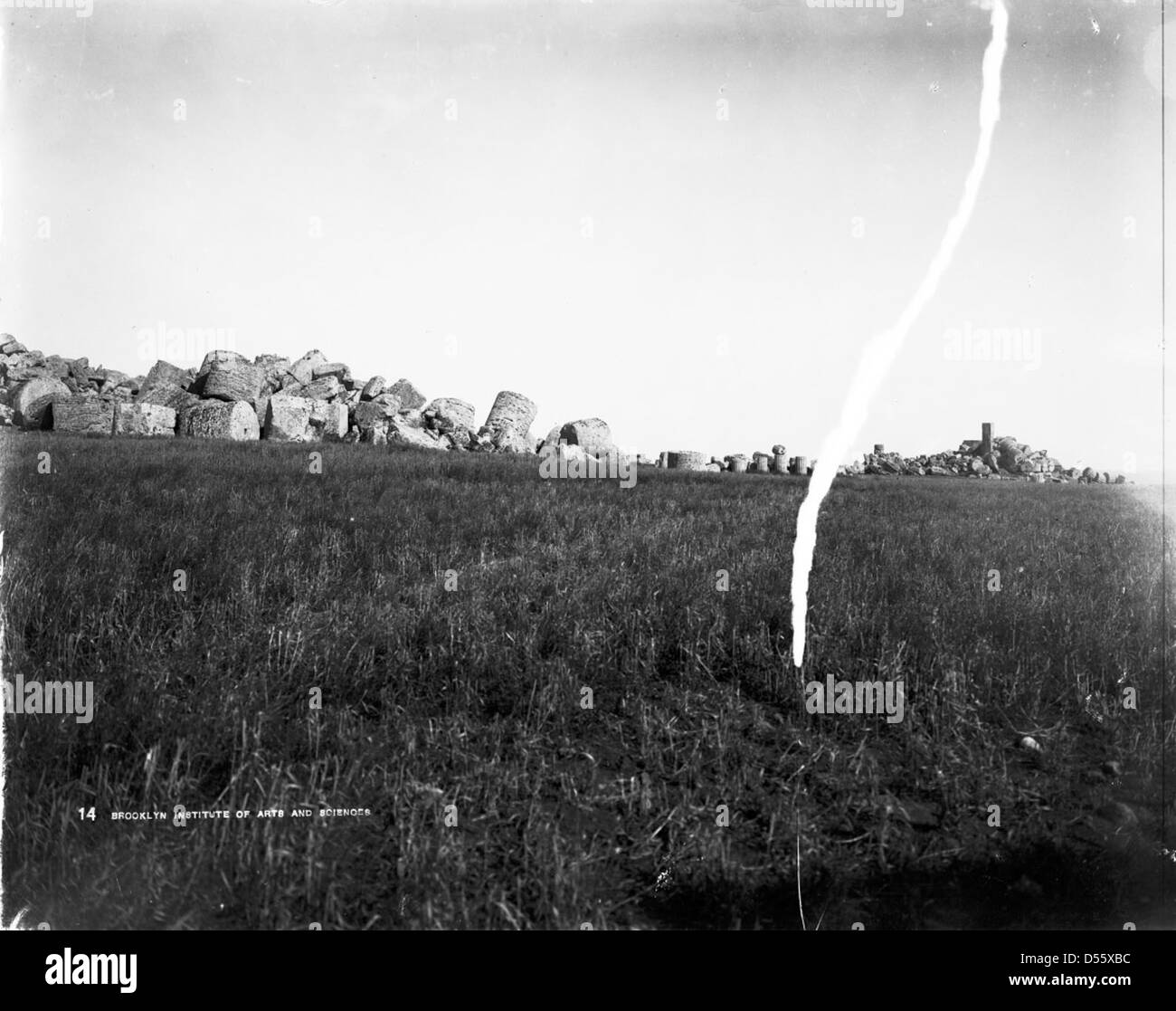 A photograph from 1895 showing the ancient ruins of Selinus in Sicily ...