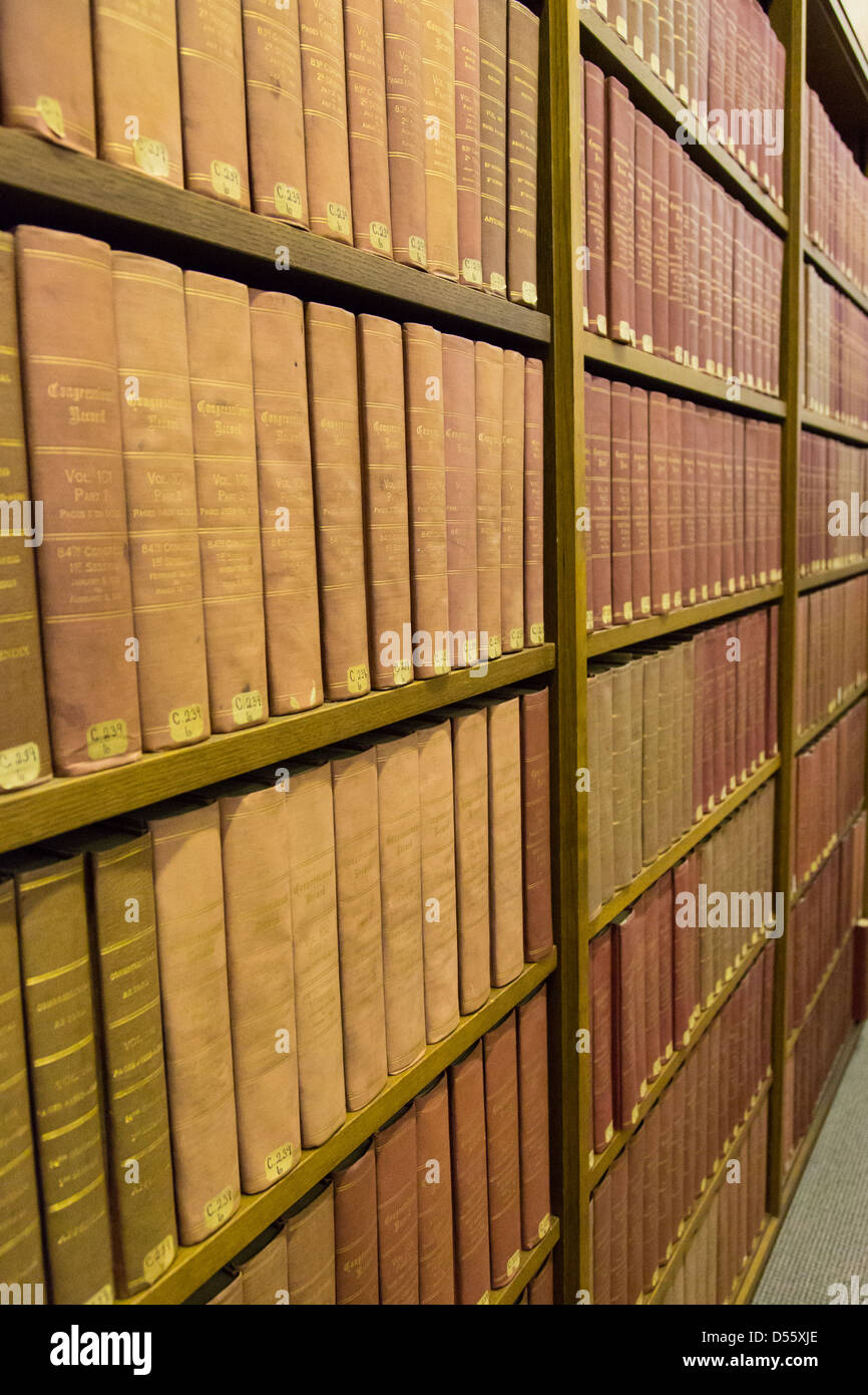 Old government texts on the shelves of the Boston Public Library ...