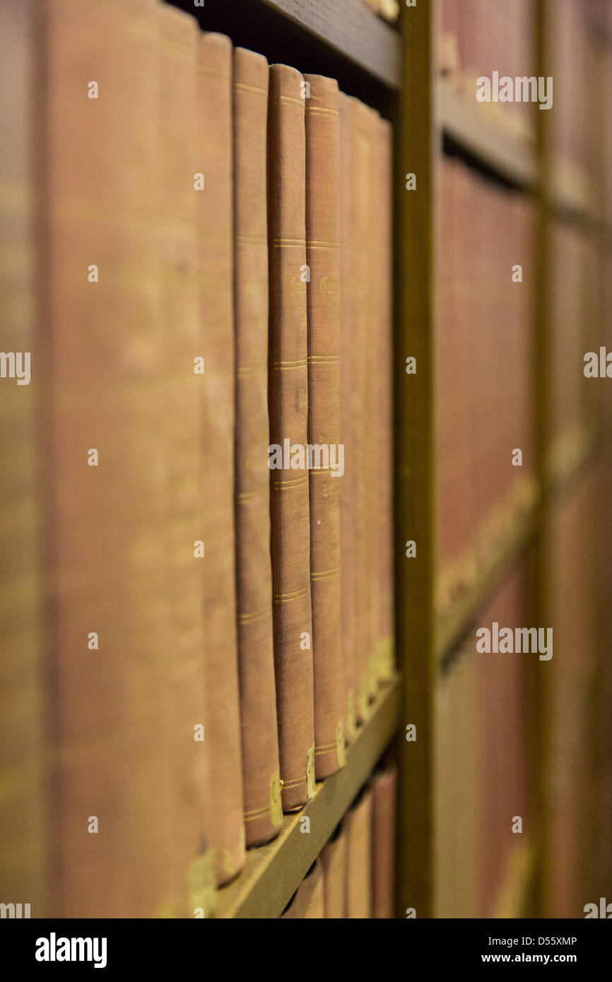 Old government texts on the shelves of the Boston Public Library ...