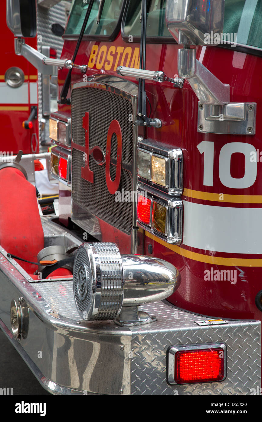 The detail on the front of a Fire Engine at a response to a fire alarm ...
