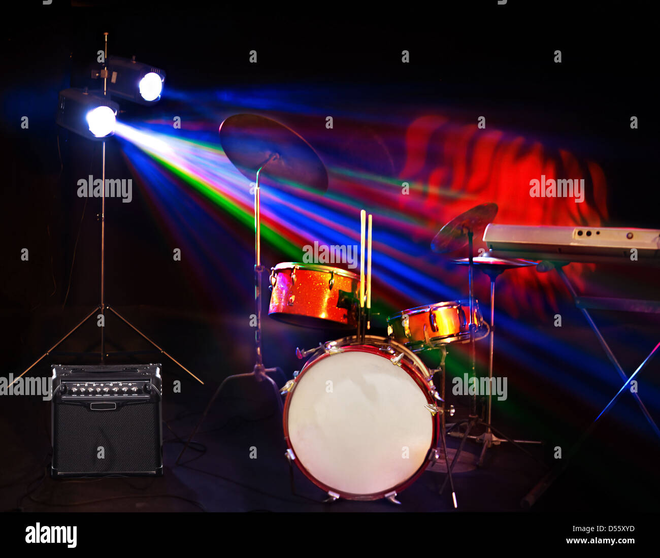 Musical instrument on stage Stock Photo - Alamy
