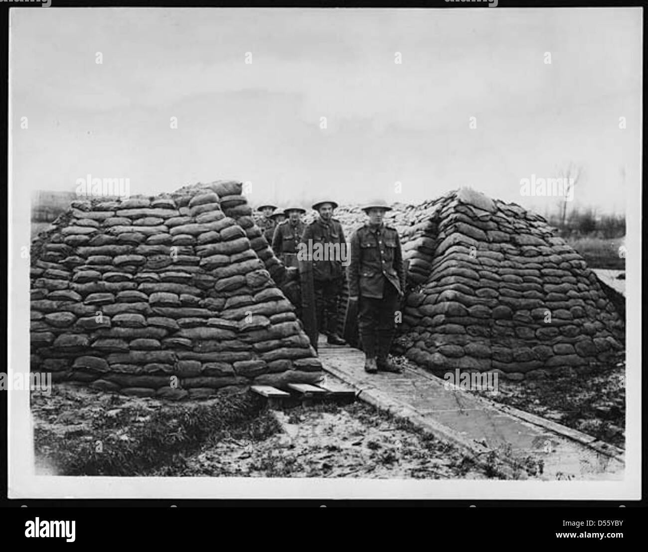 Built up communication trench running to front line Stock Photo - Alamy