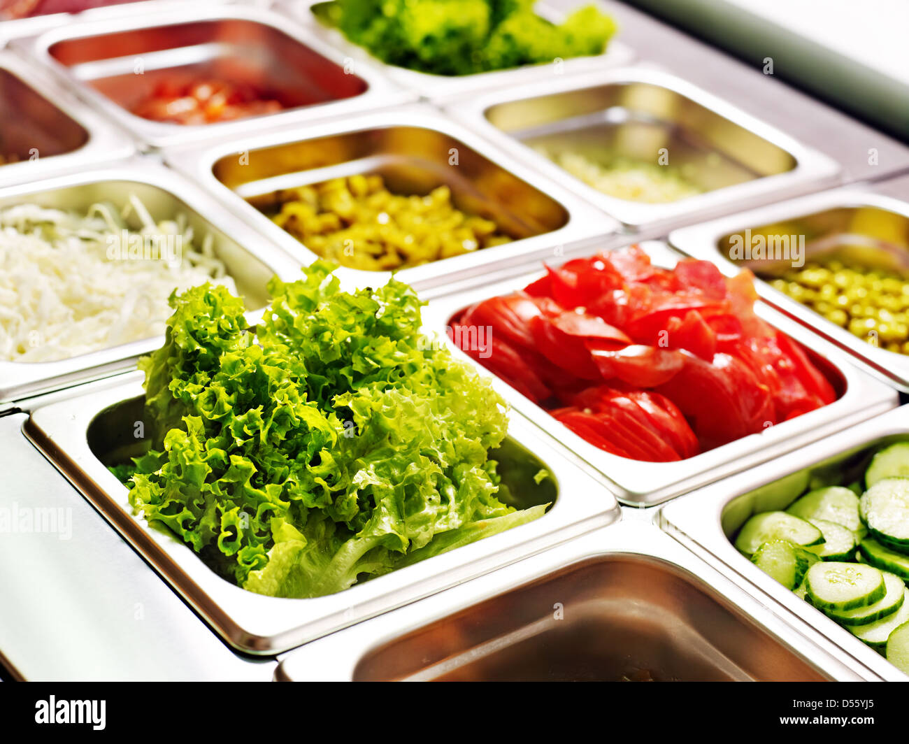 Tray with cooked food on cafeteria Stock Photo - Alamy