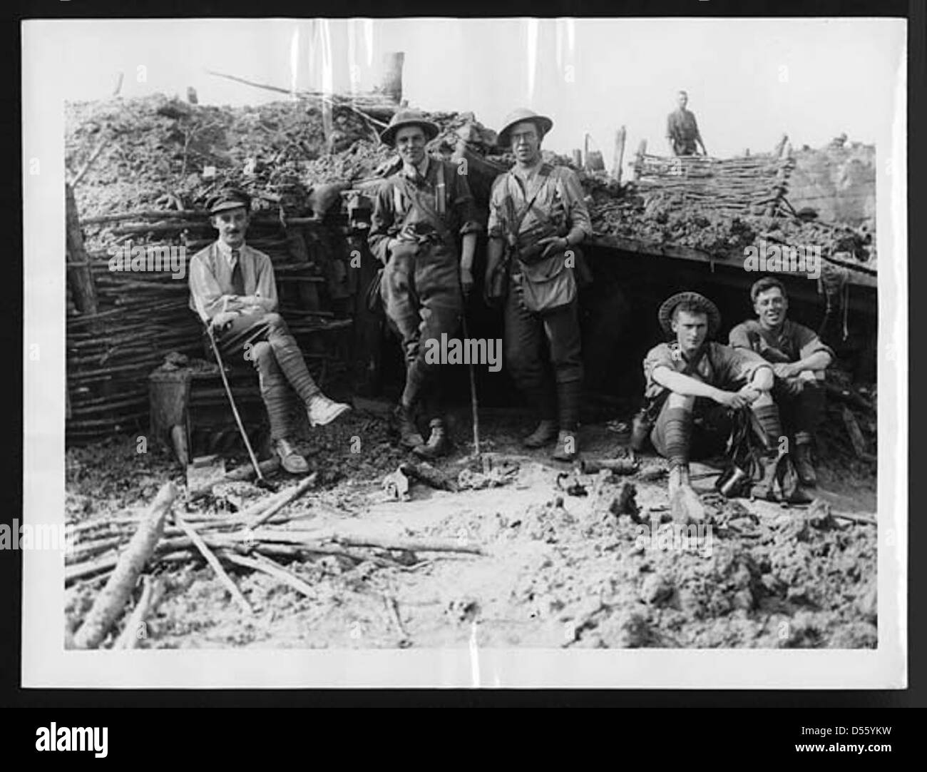 Observers from the Allied forces visit a German observation post (O.P ...