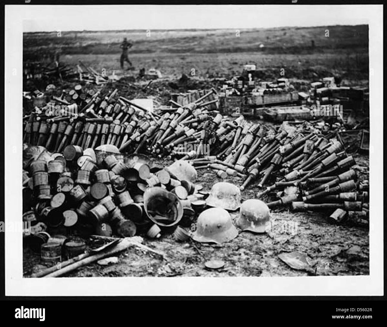 A group of empty shell casings left behind on the battlefield ...
