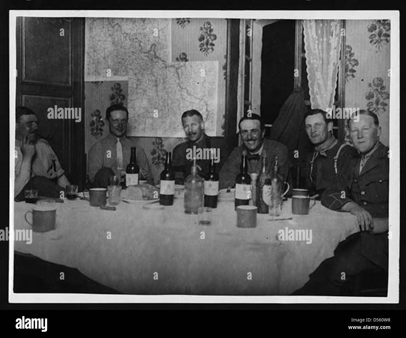 Cavalry officers take a rest in billets during World War I. These rest ...