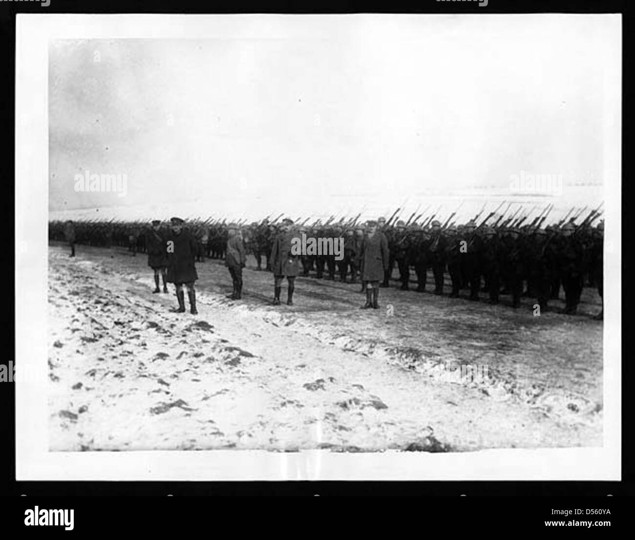 An inspection of a Canadian battalion during World War One. Canadian ...