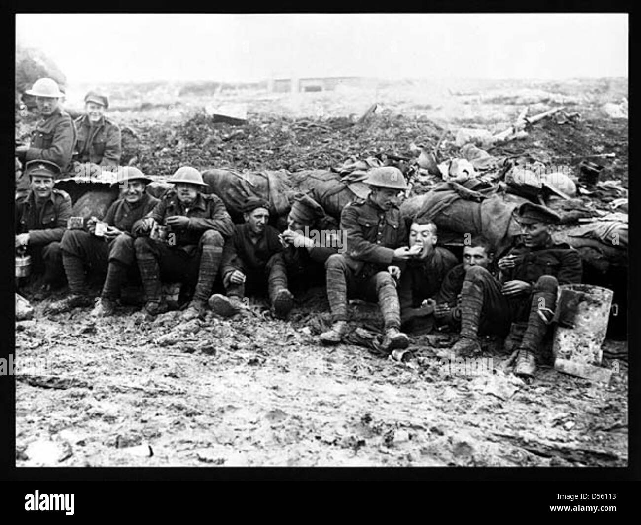 Soldiers take a break for tea during World War I, a brief respite from ...