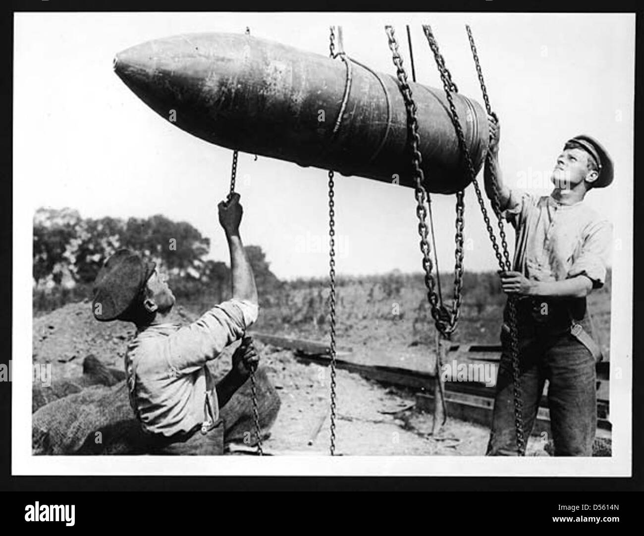 A large artillery shell used by the British forces during World War One ...