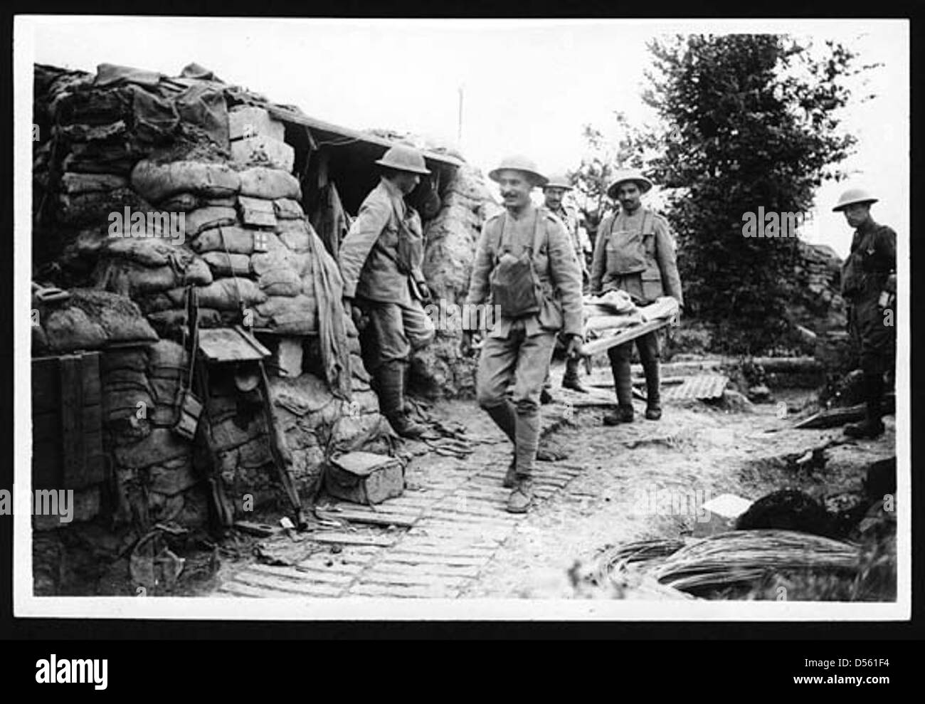 An advanced dressing station on the battlefield during World War I ...