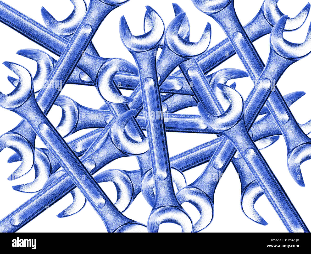 Tools isolated against a white background Stock Photo - Alamy