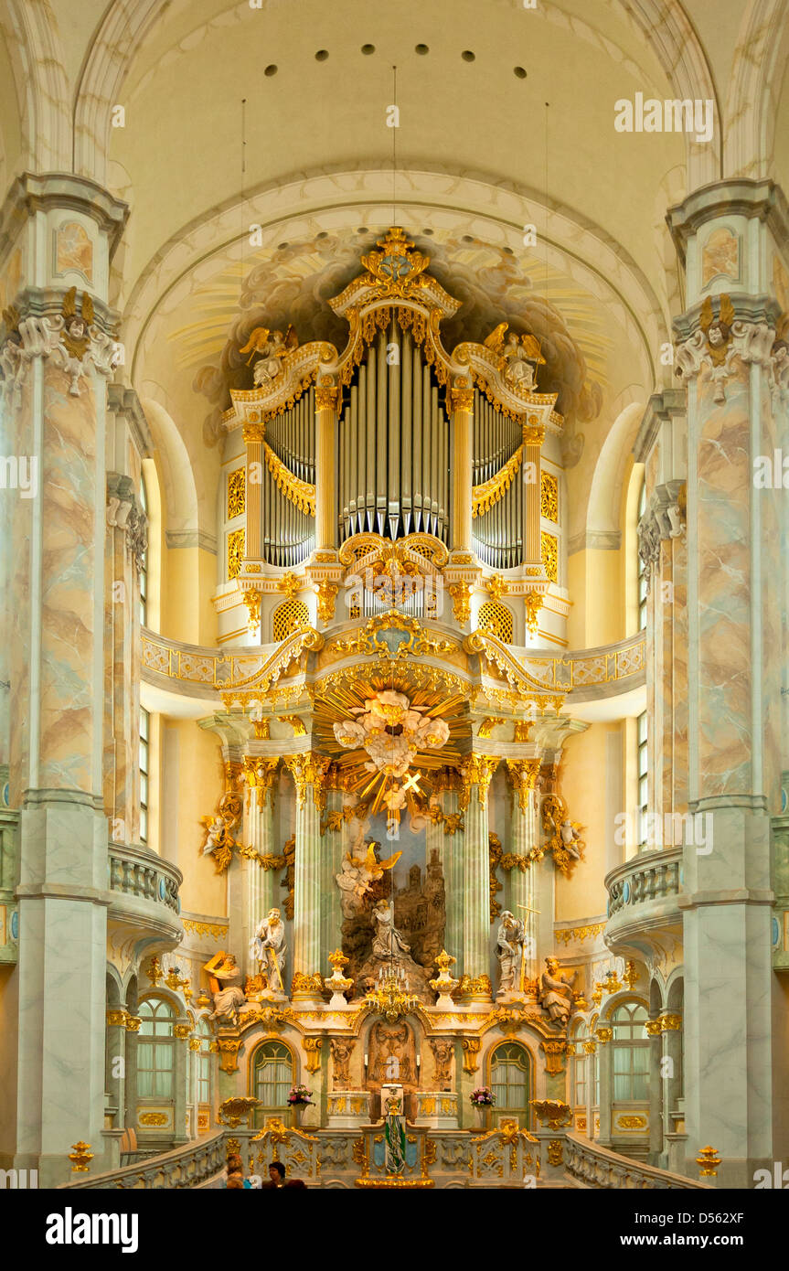 Inside the Church of Our Lady, Frauenkirche, Dresden, Saxony, Germany ...