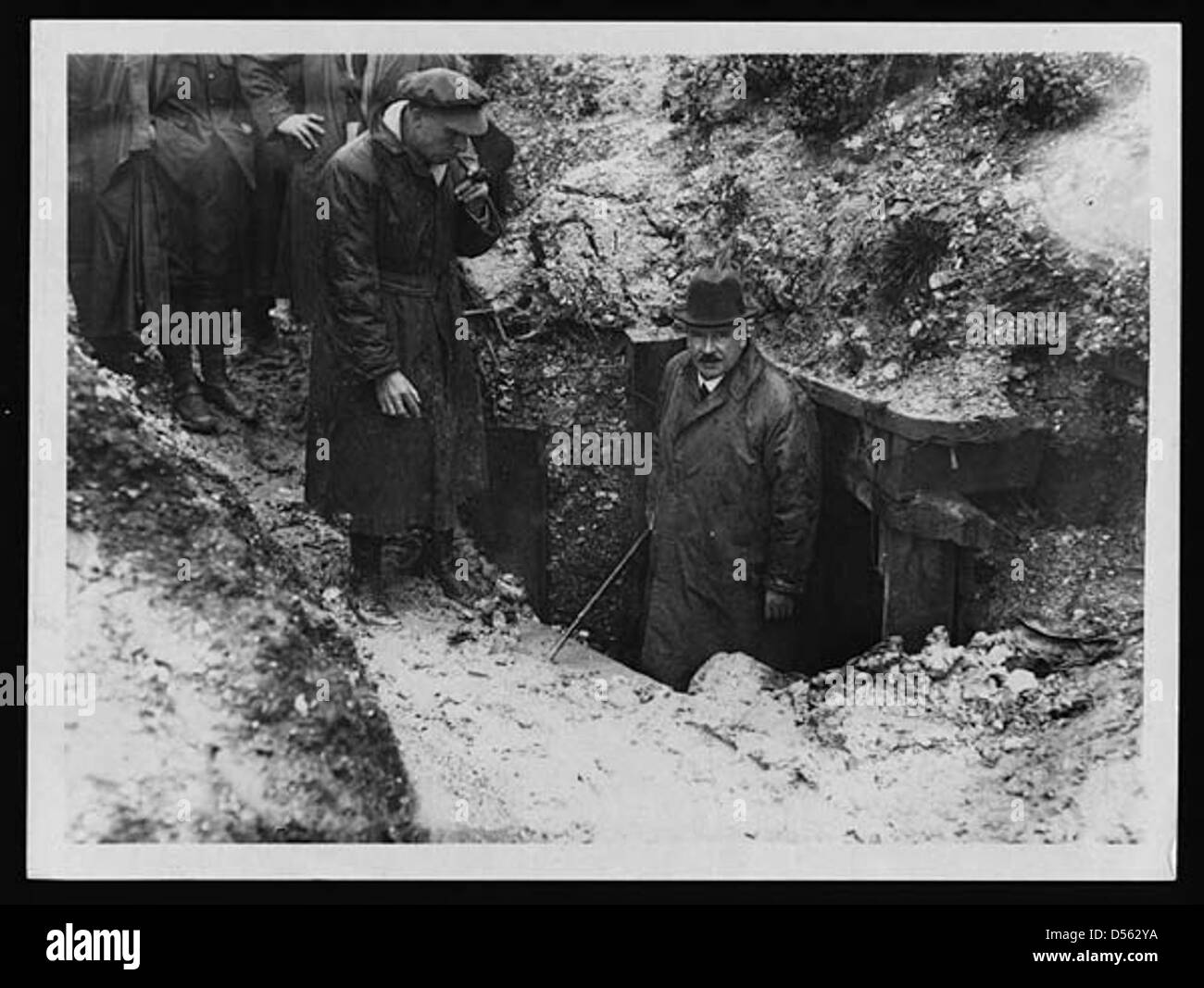 Sir Joseph Ward visiting a German dugout captured during World War I ...