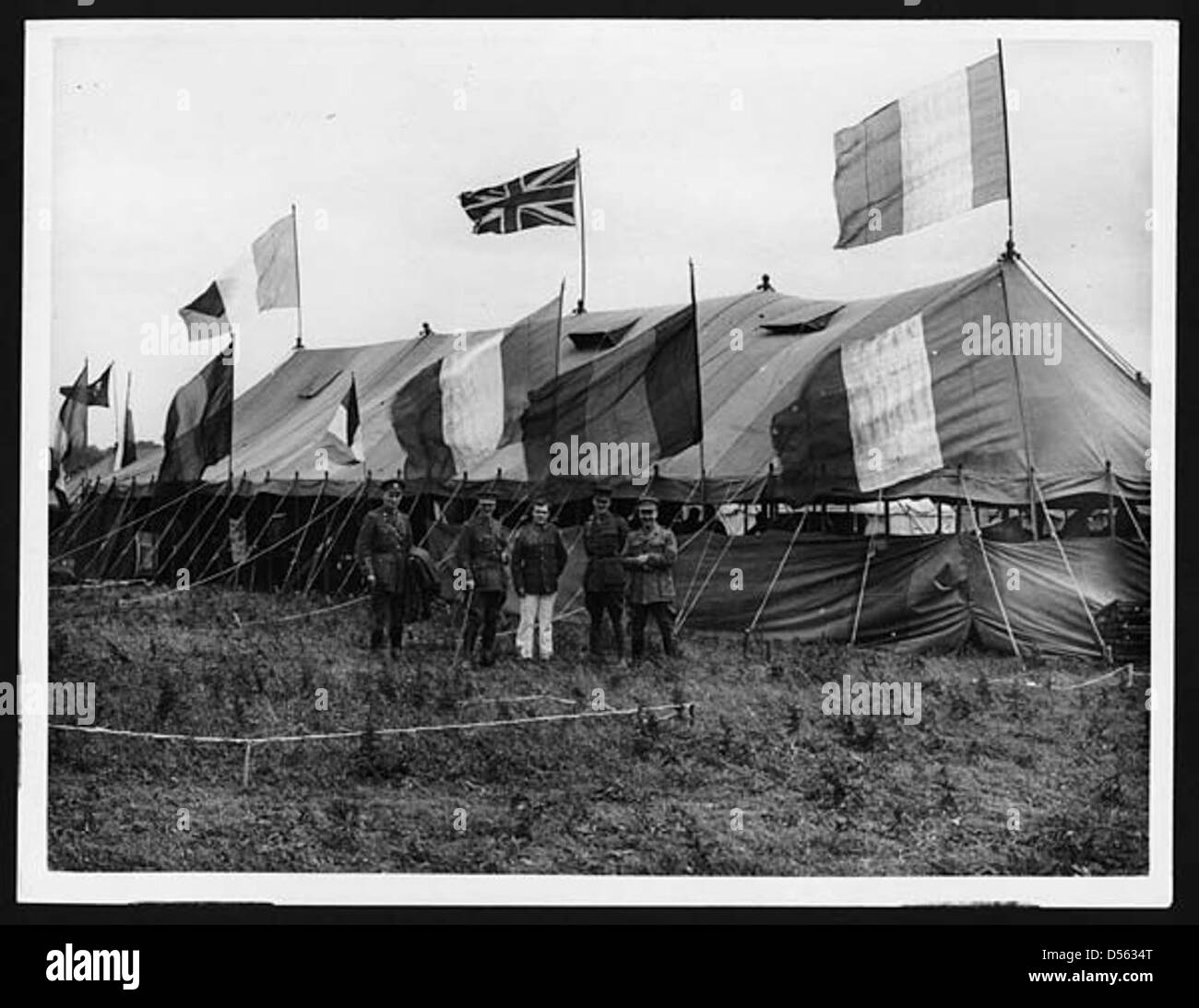 A Y.M.C.A. tent, serving as a welfare and support facility, is seen set ...