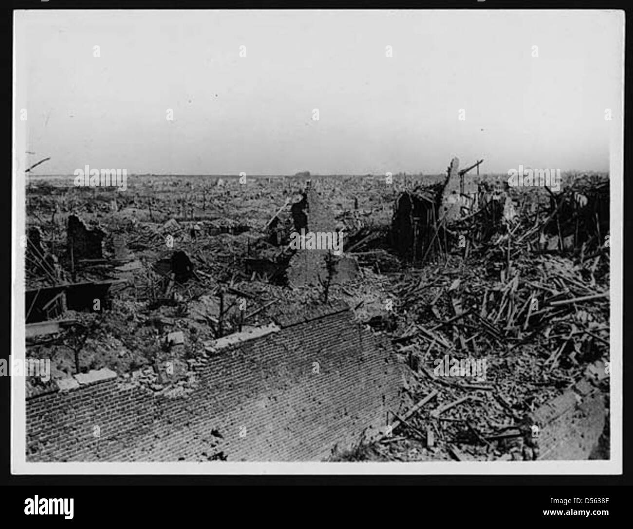 A general view of Lens from an outpost during World War I. The image ...