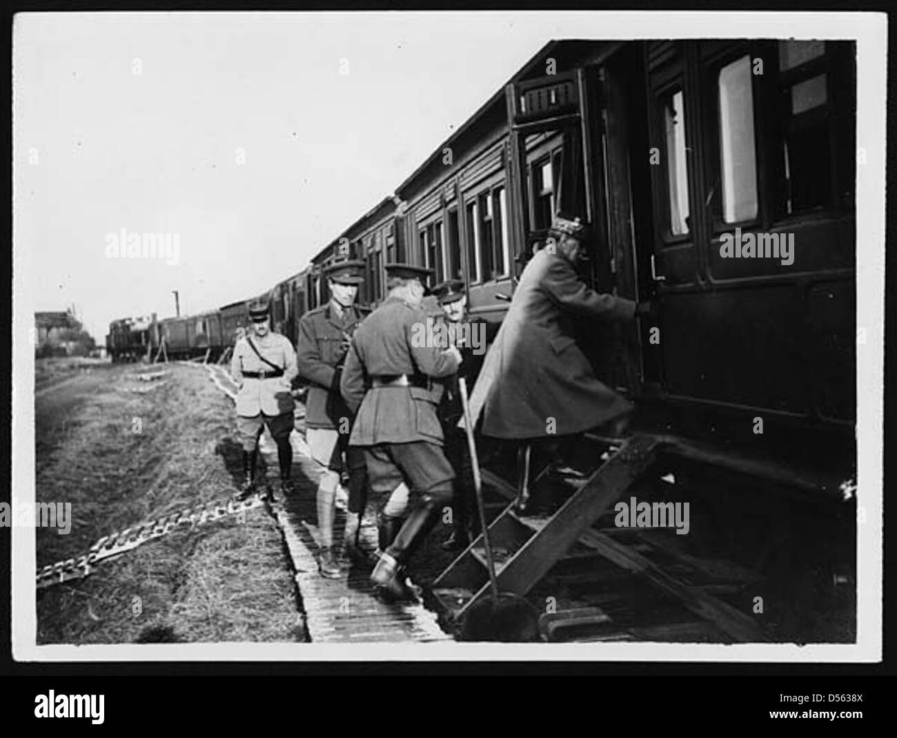 Marshal Ferdinand Foch arrives at the train of the advanced ...