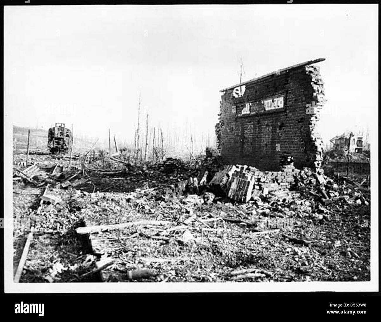 The station of Beaumont Hamel lies in ruins after the battle during ...
