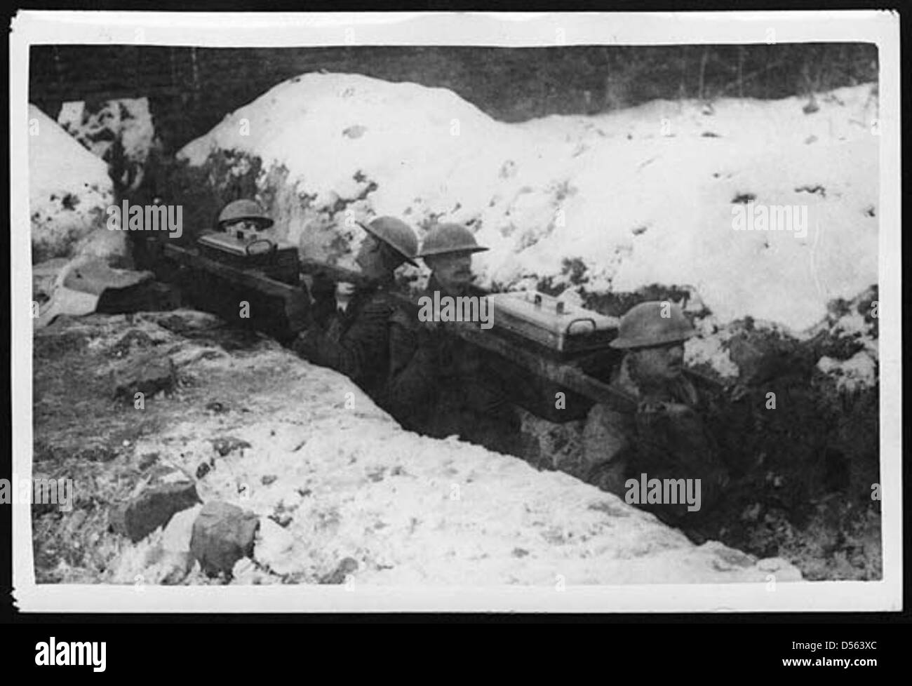 A ration party delivering food supplies to soldiers in the trenches ...