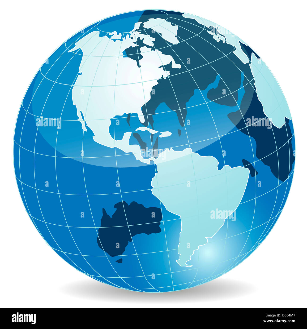 illustration abstract blue globe with blue arrow Stock Photo - Alamy