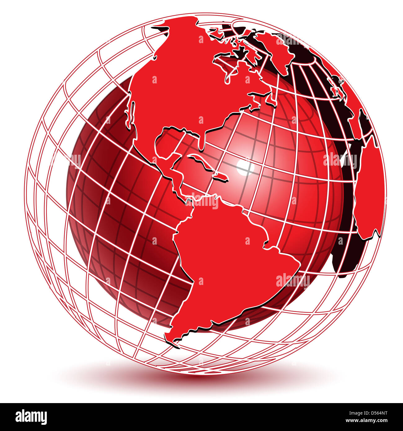 illustration abstract red globe on white background Stock Photo - Alamy
