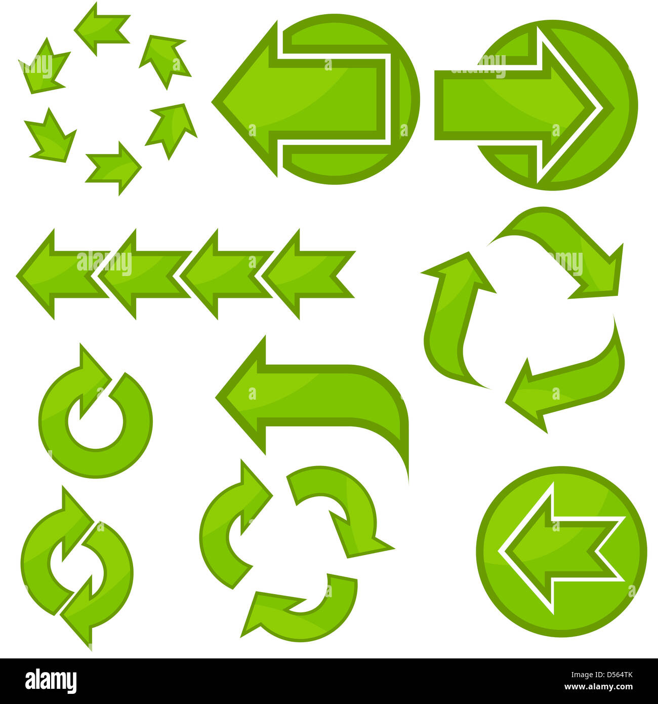 illustration, a set of characters the green arrows Stock Photo - Alamy