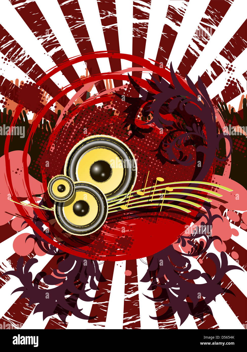 illustration of an abstract red background music Stock Photo - Alamy