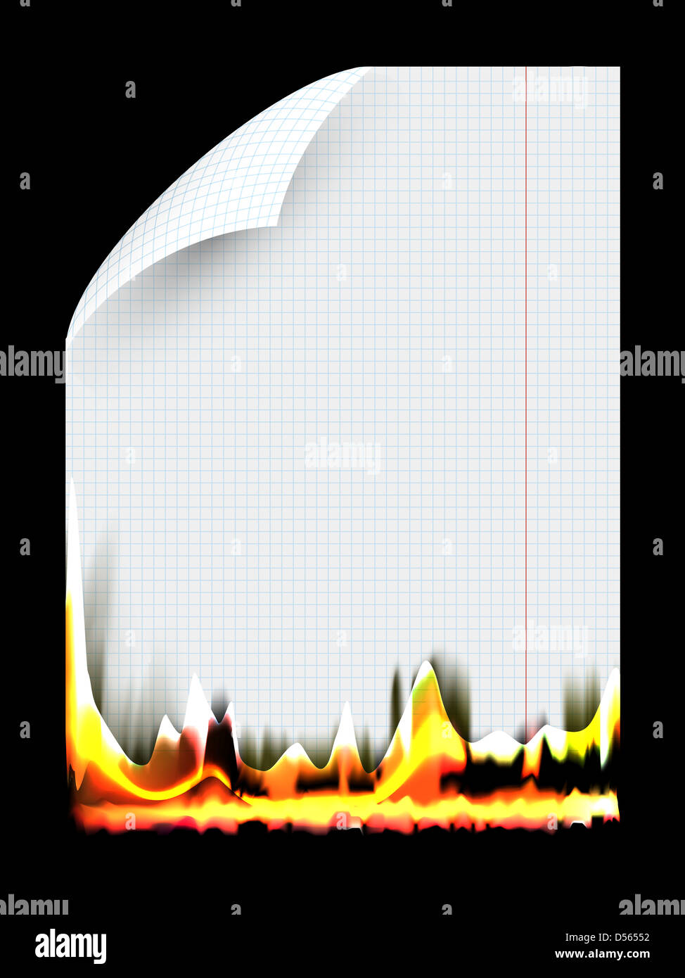 abstract illustration of burning a piece of paper Stock Photo - Alamy