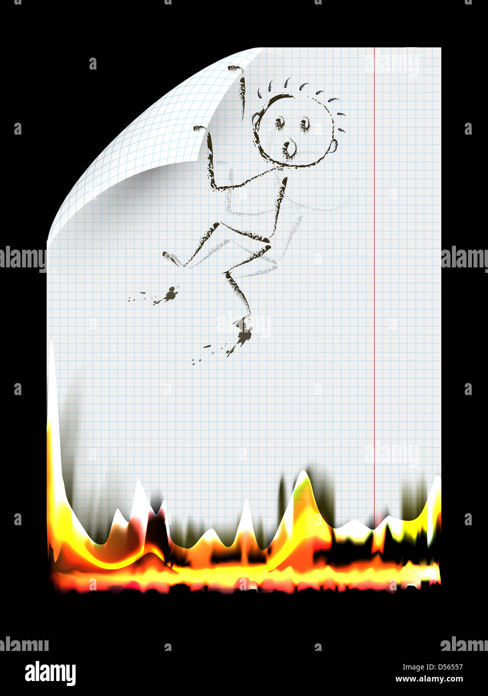 abstract illustration of burning a piece of paper Stock Photo - Alamy