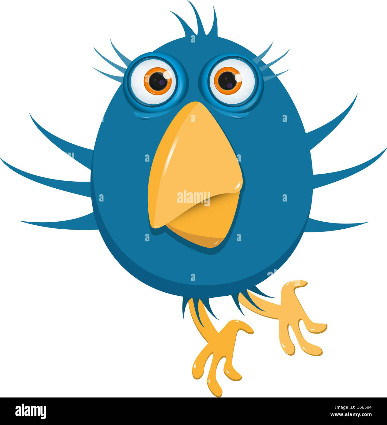 illustration of a blue bird with big eyes Stock Photo - Alamy
