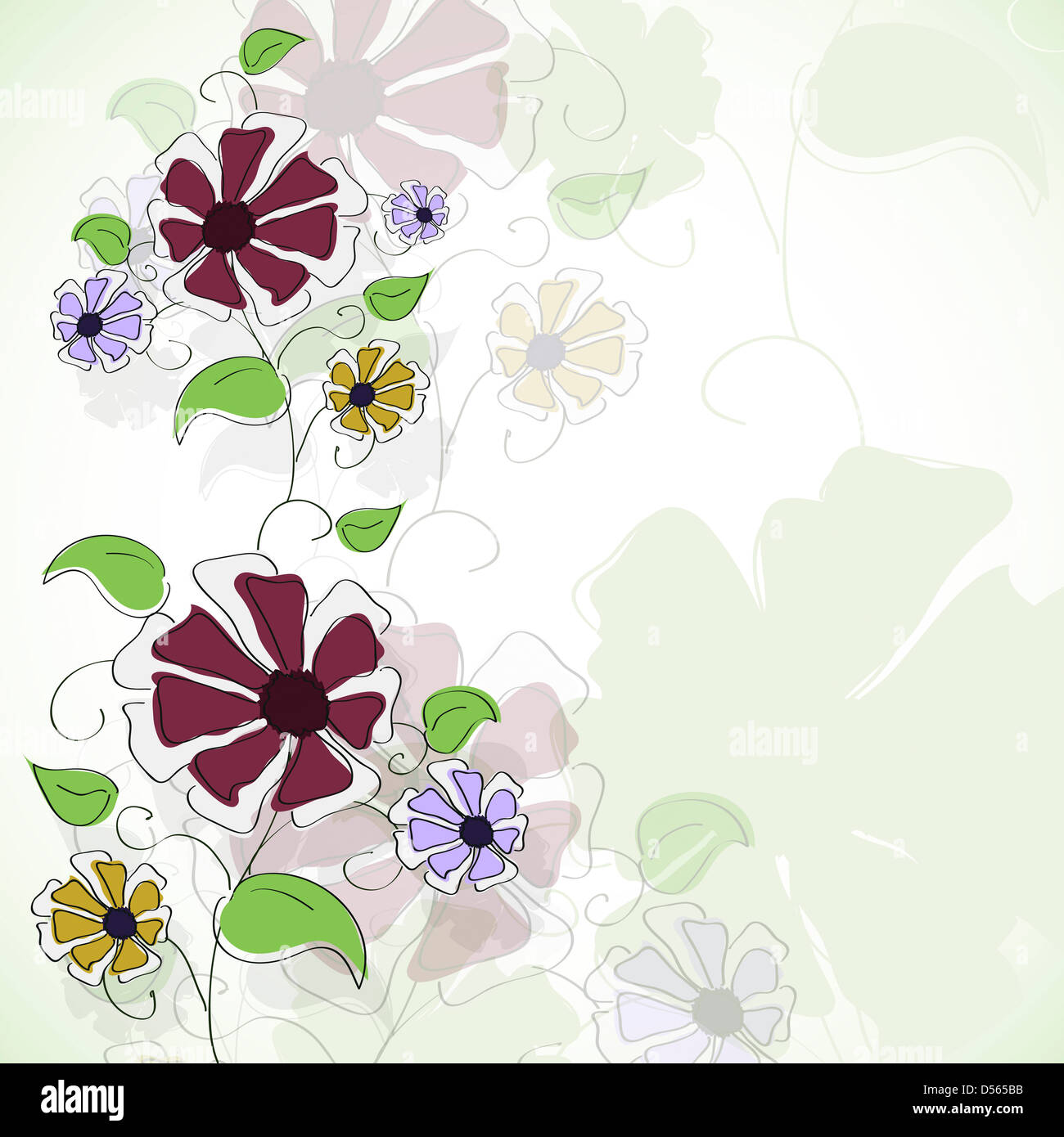 illustration of abstract floral background on a light Stock Photo - Alamy