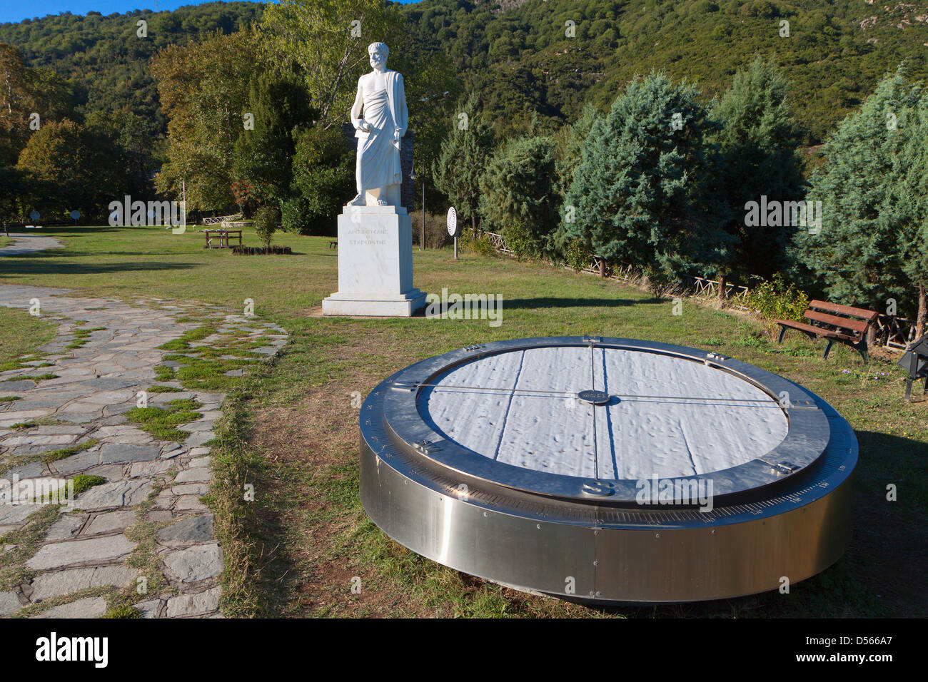 Aristotle statue located at Stageira of Greece (birthplace of the ...