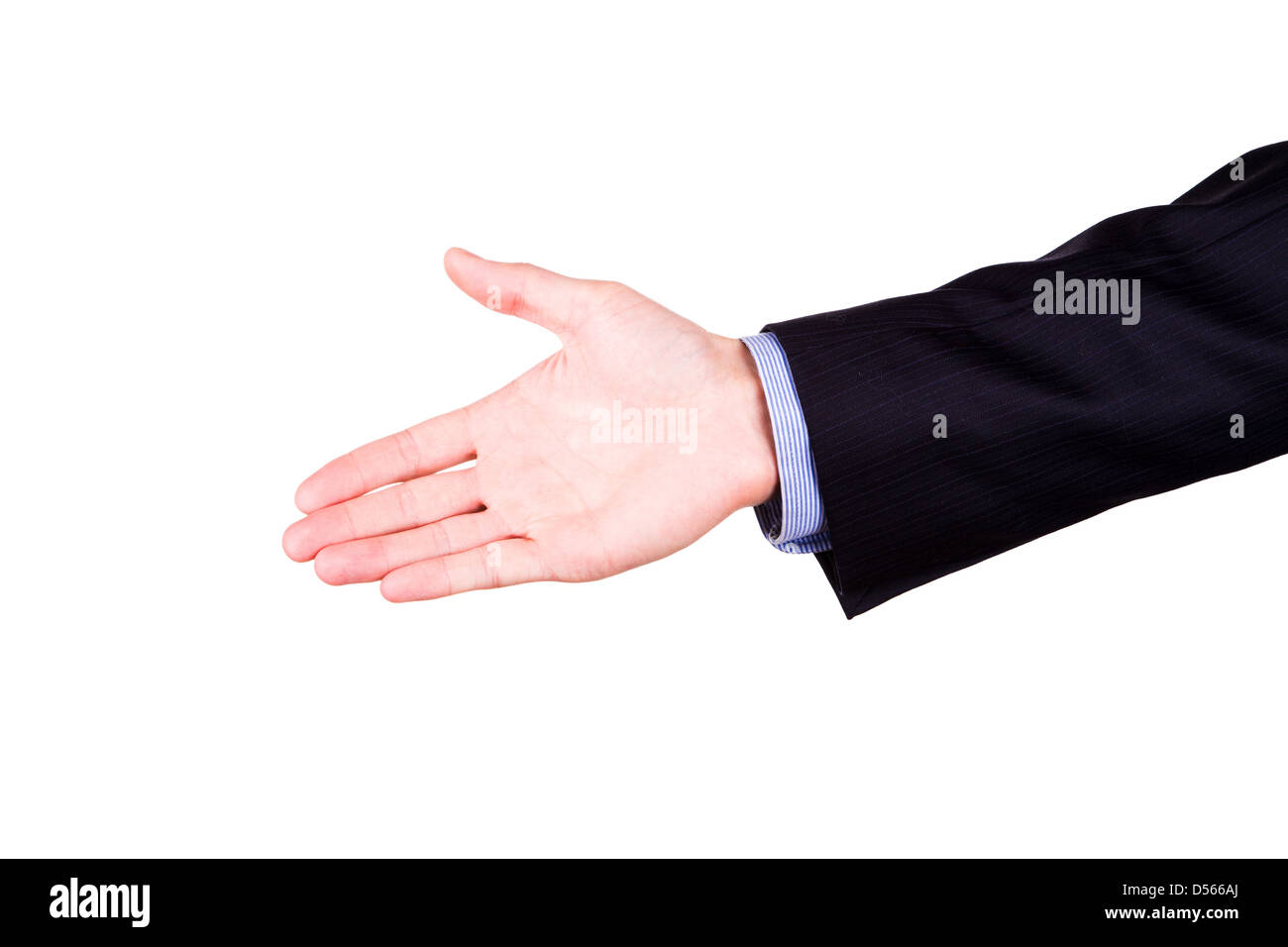 Male hand stretching for handshake isolated on white Stock Photo - Alamy
