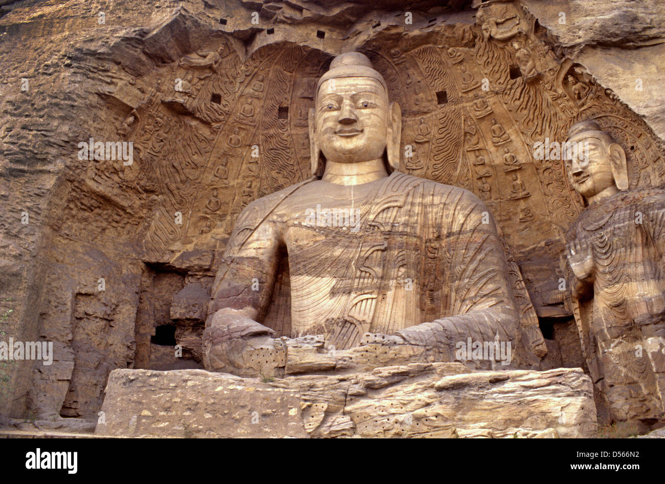 The 13.7-meter-tall colossal Buddha excavated from the sandstone cliff ...