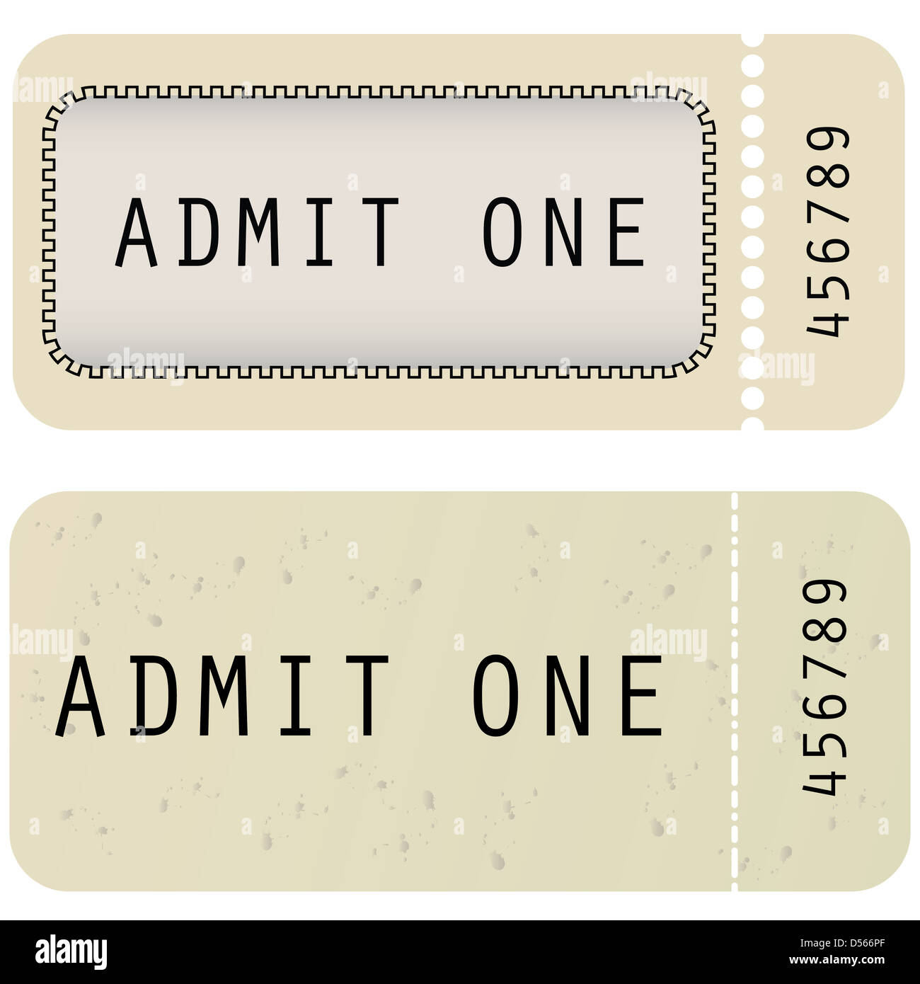 Vector tickets in different styles Stock Photo - Alamy