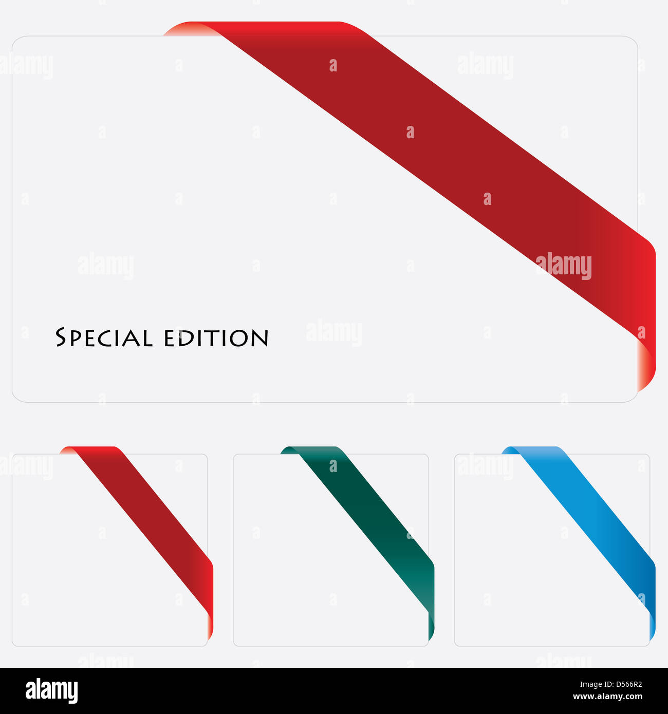 Blue corner ribbon hi-res stock photography and images - Alamy