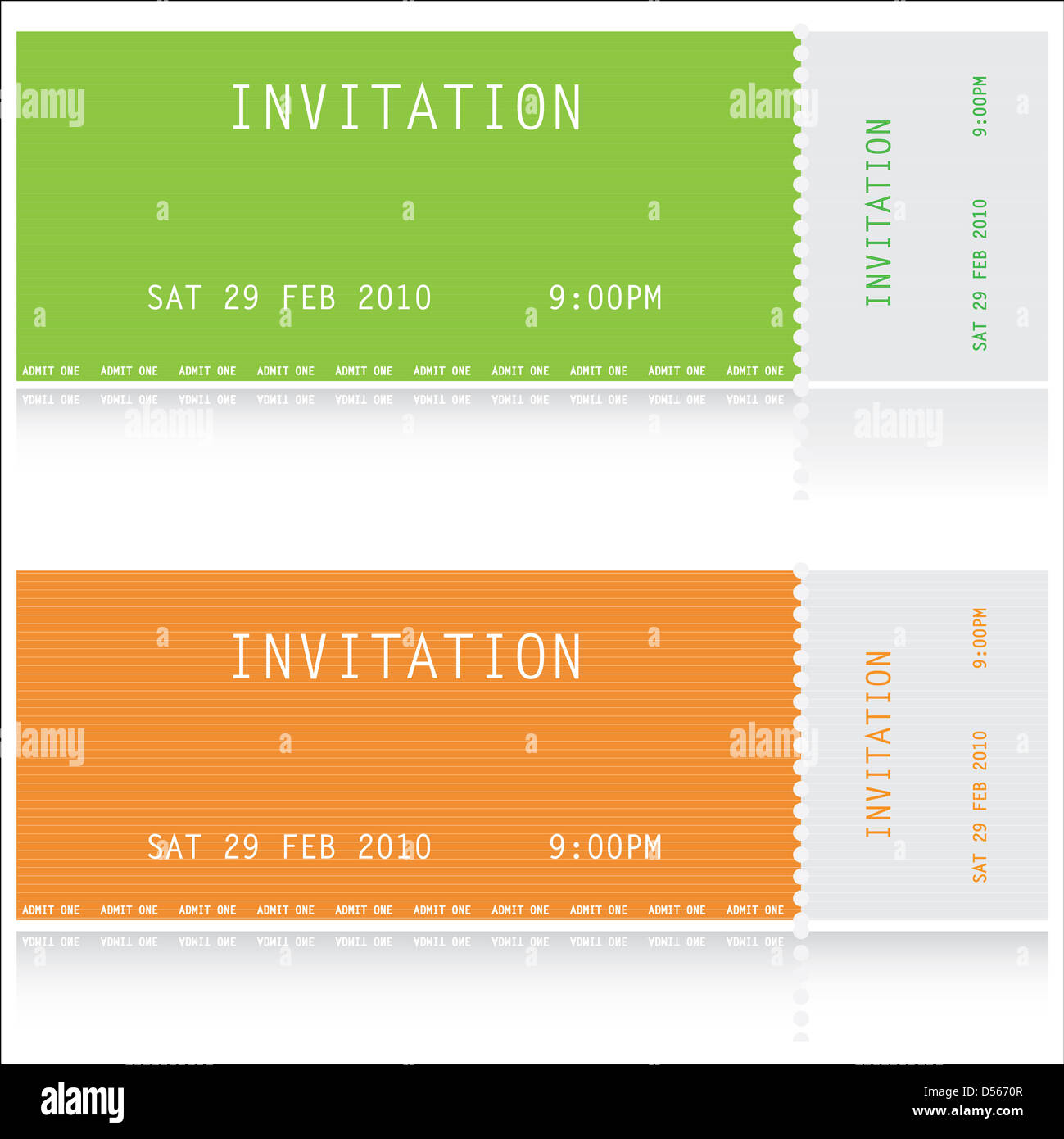 Illustration of two tickets Stock Photo - Alamy